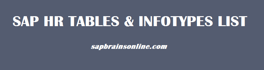 List Of SAP HR TABLES And Infotypes Tables 2022 