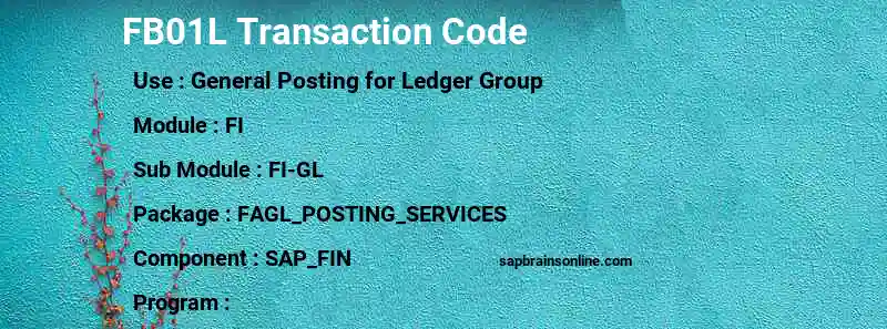 FB01L SAP Tcode For General Posting For Ledger Group